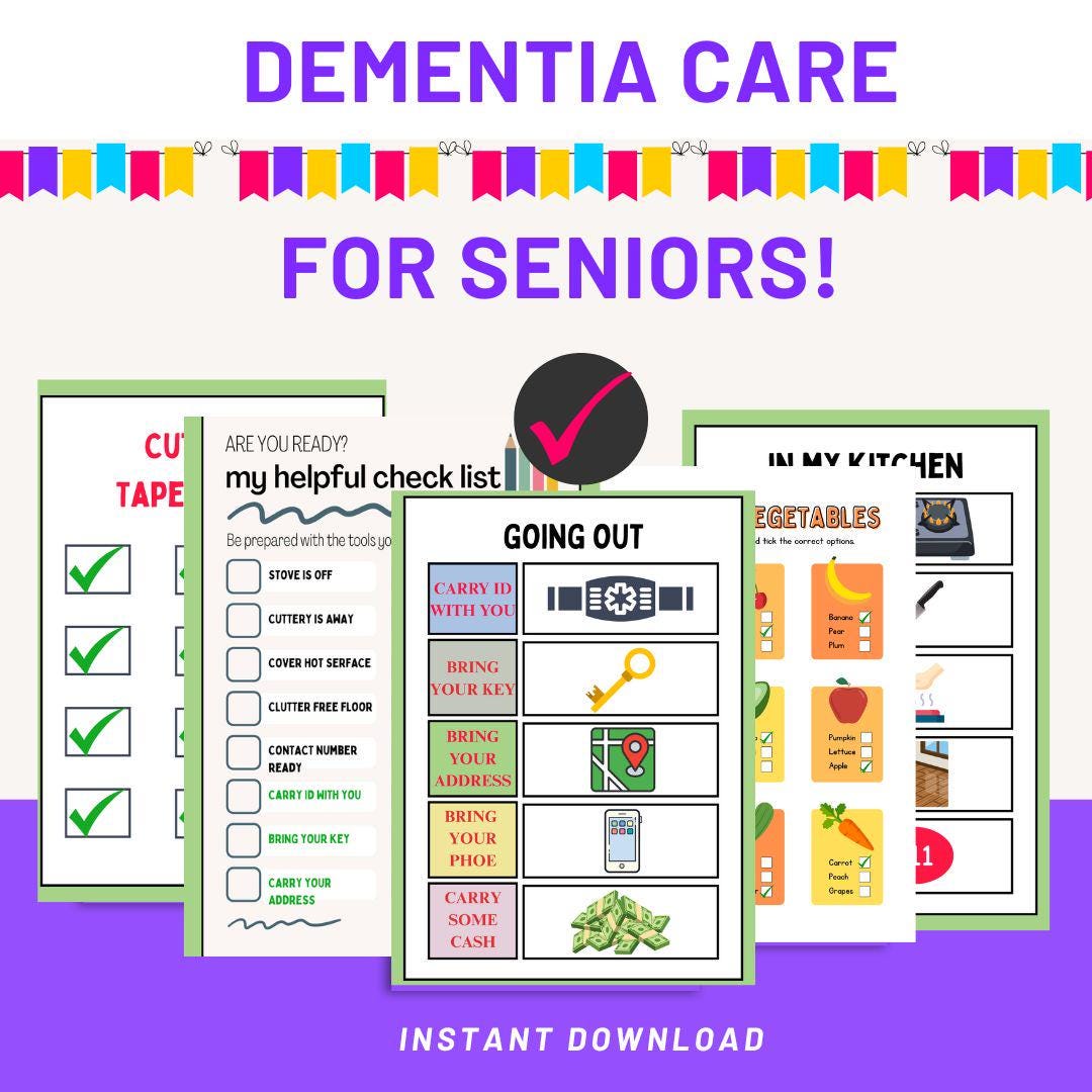 Caregiver Checklist, Printable for Seniors, Dementia Alzheimer's ...