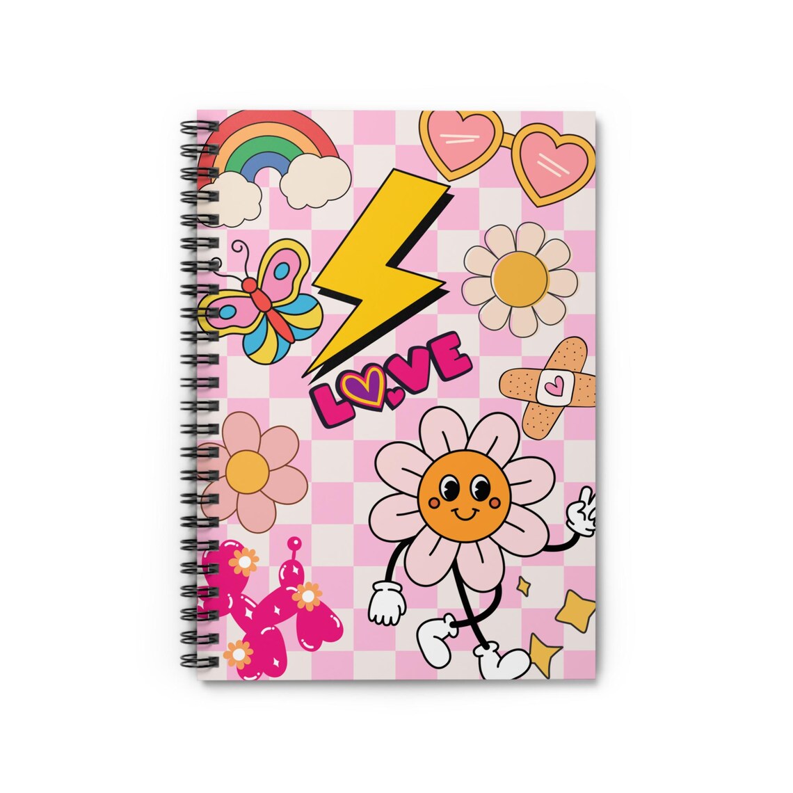 Colorful Love Spiral Notebook, Cute Floral Journal, College Supplies ...