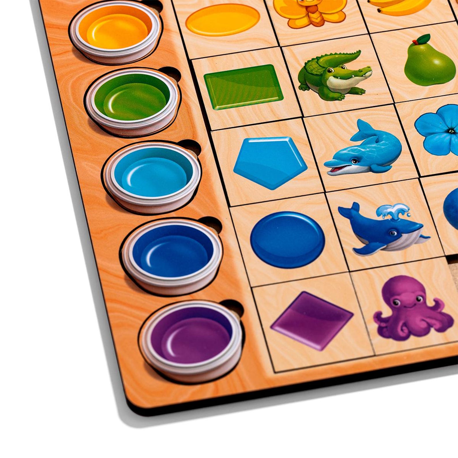 Montessori Color Sorting Game – Wooden Association Board for Toddlers ...