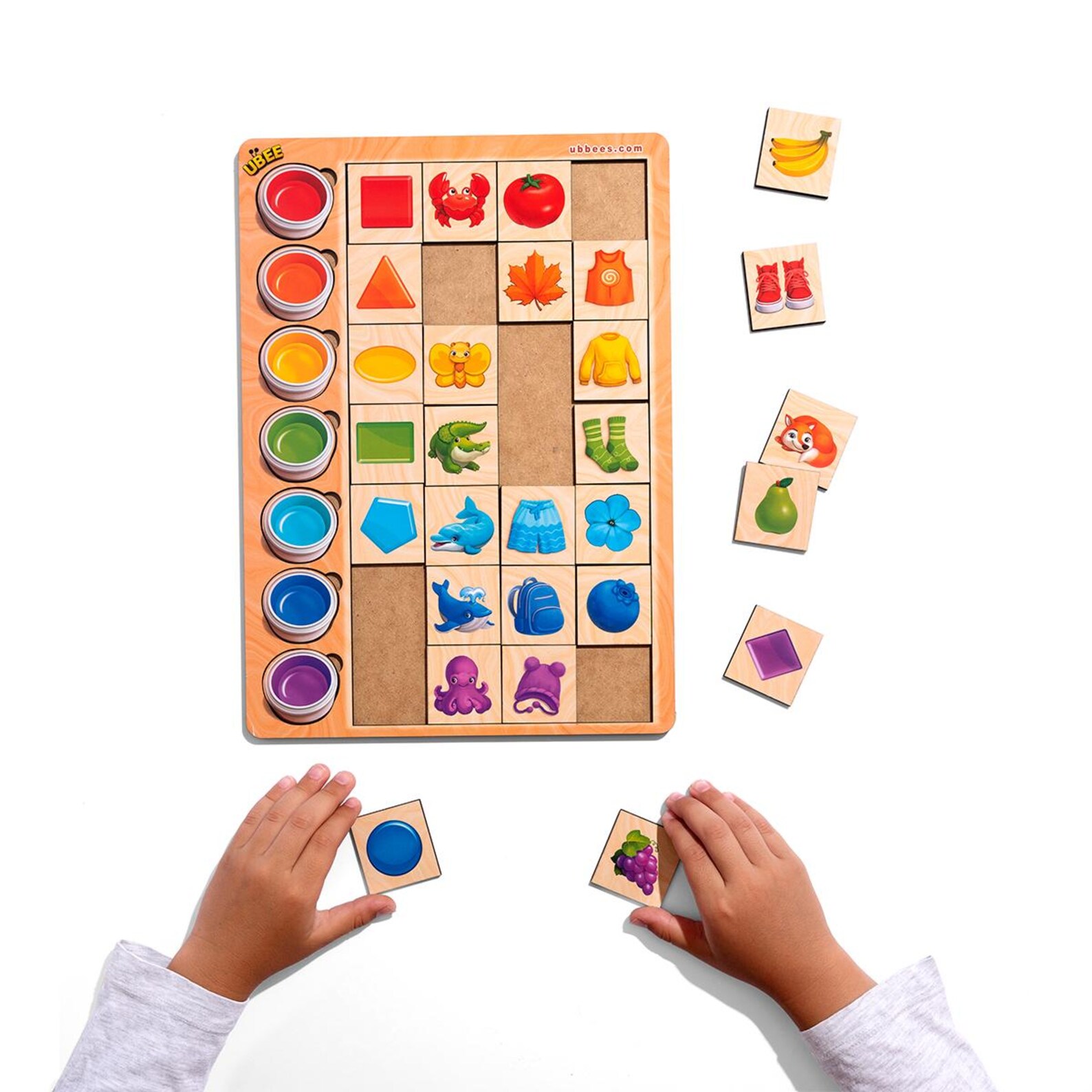 Montessori Color Sorting Game – Wooden Association Board for Toddlers ...