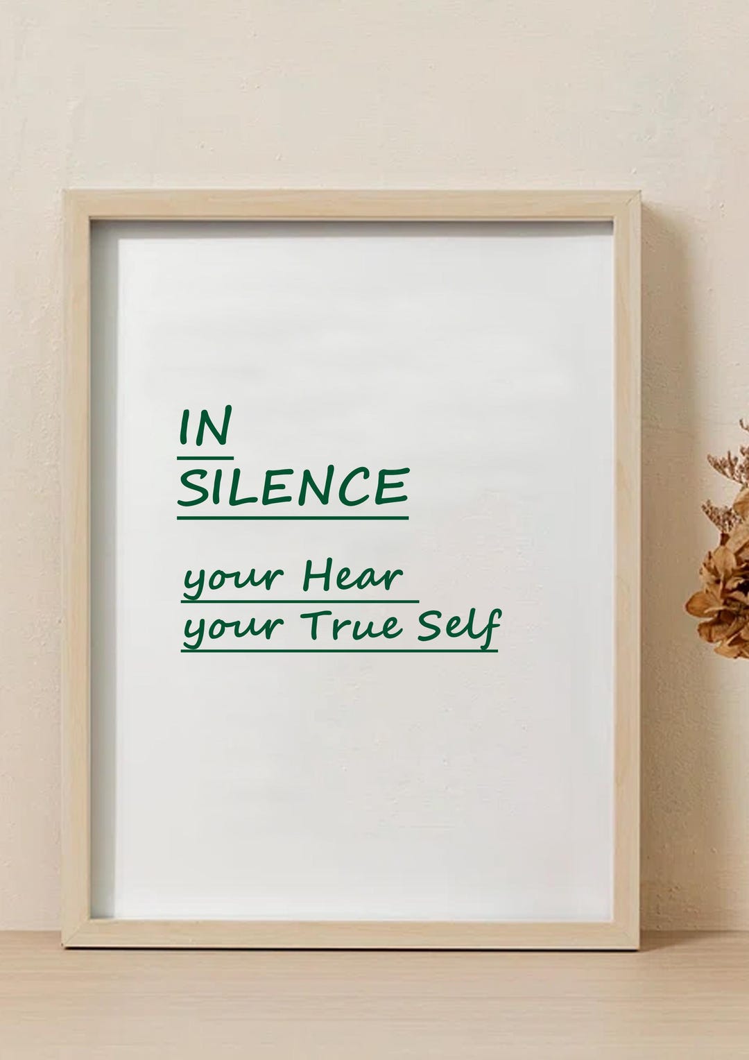 Printable Wall Art,silence Hear Yourself,digital Download,quote Wall ...