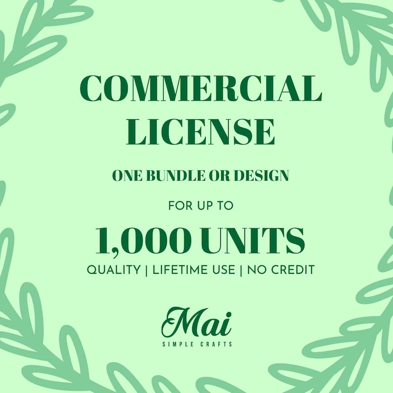 Mai Simple Crafts - Commercial License (up to 1,000 Units) - Etsy