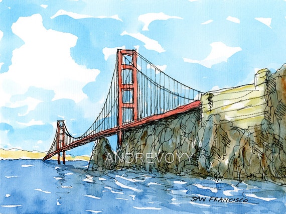 San Francisco Golden Gate Bridge 2nd Art Print From an - Etsy