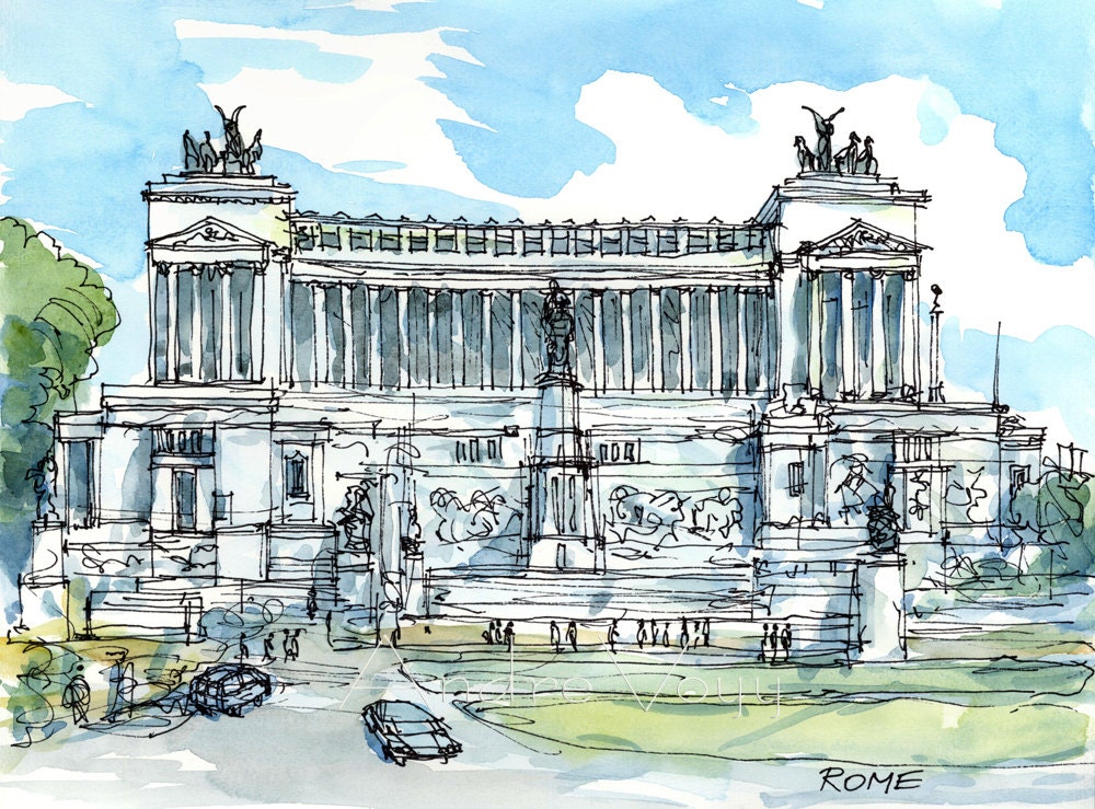 Rome Art Print From My Original Watercolor Painting - Etsy