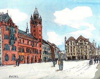 Paris Pont Alexandre III Art Print From an Original Watercolour ...