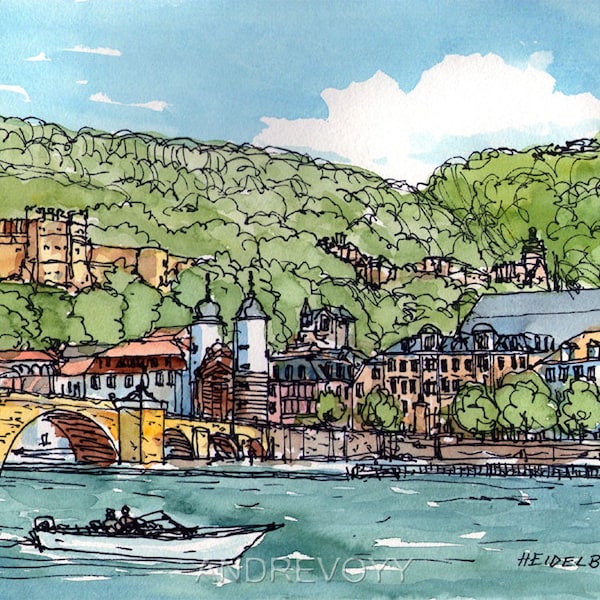 Heidelberg Painting - Etsy