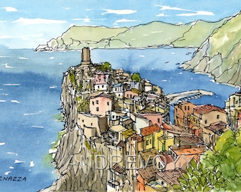 Corfu Greece Art Print From an Original Watercolor Painting - Etsy