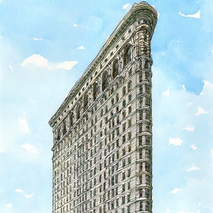 NEW YORK FLATIRON Building Art Print From an Original - Etsy