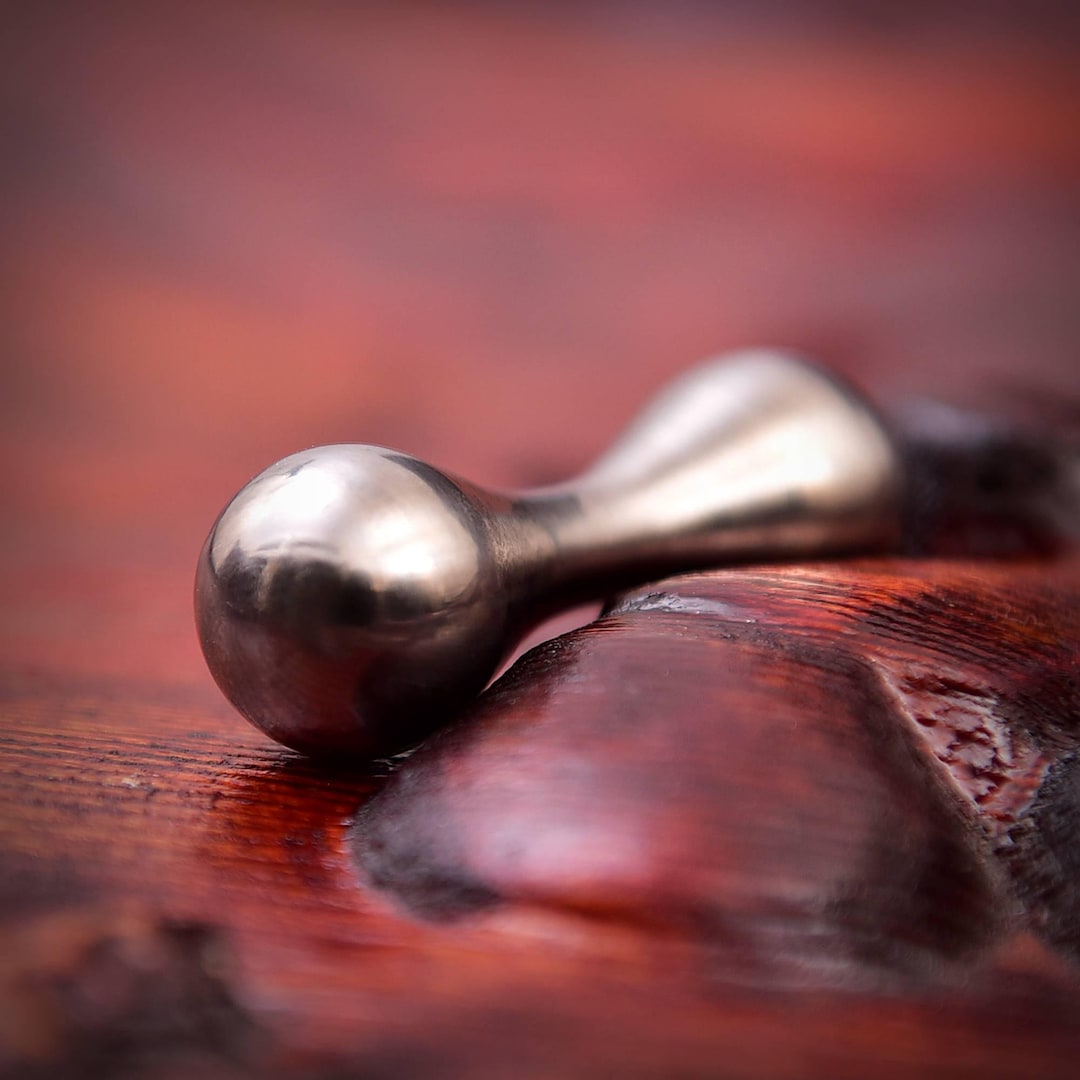 Finger Fidget Titanium Made Knuckle Bone Two Faced Natural Titanium ...