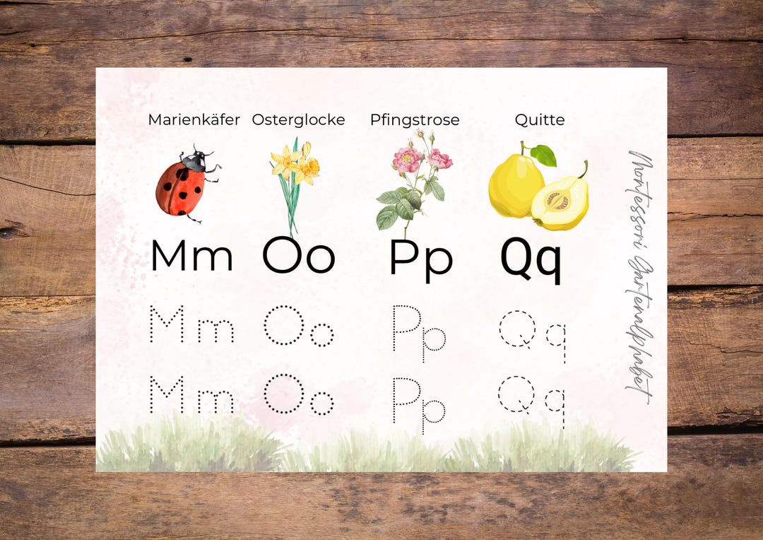 Montessori Garden ABC – Preschool Worksheets | Learning Connected to ...