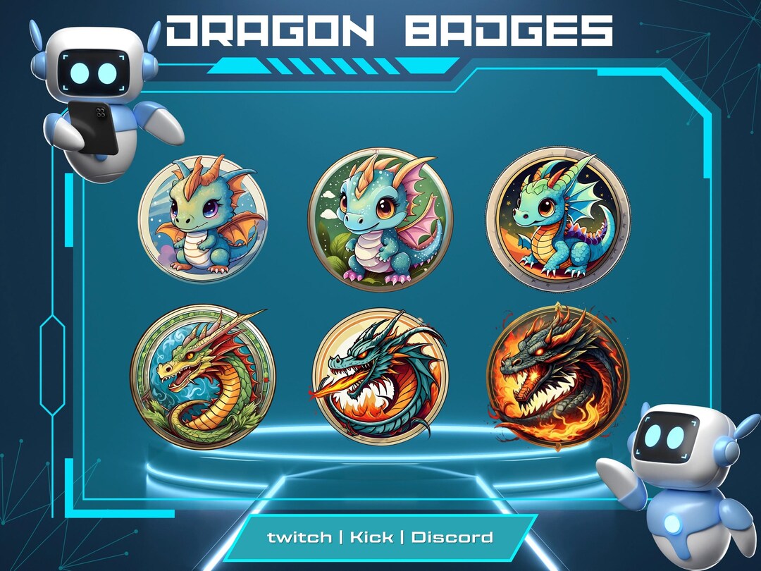Twitch Dragon Badges | Loyalty Badges | Badges for Twitch, Youtube, and ...