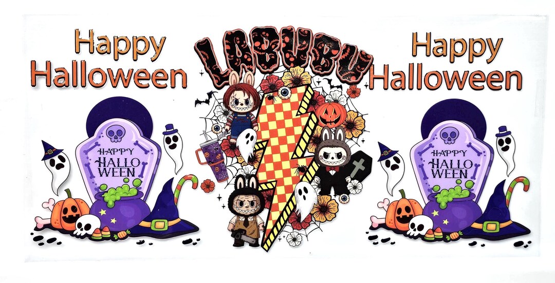 Labubu Horror Cup Wraps/ Freddy/ Halloween Tumbler Wrap Bundle/ Creepy ...