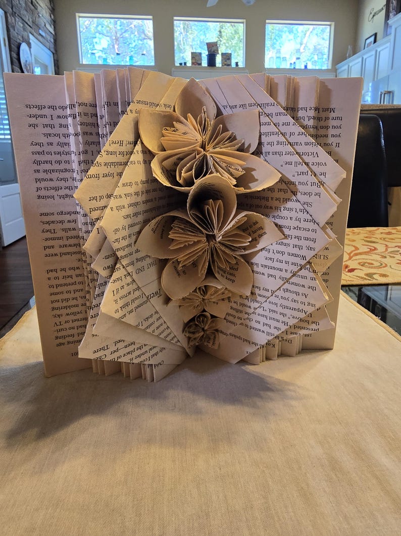 Folded Book Flower Art - Etsy
