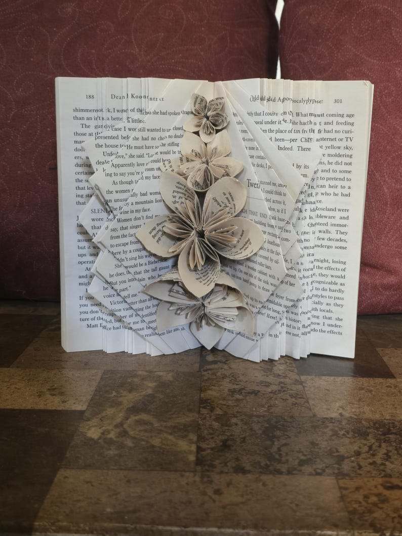 Folded Book Flower Art - Etsy