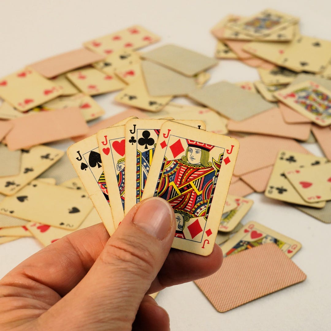 Vintage Mini Pocket Card Game Rummy From Czechoslovakia, OTK, 1950s ...