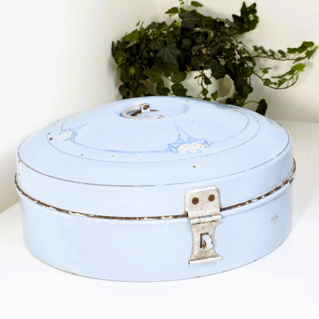 Vintage Art Nouveau Round Enamel Bread Box, Germany 1910s - Etsy