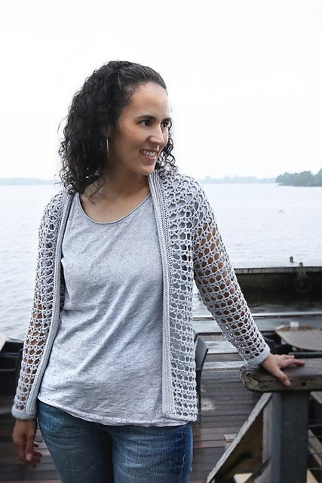 Crochet Pattern Mesh Cardigan for Ladies - Etsy