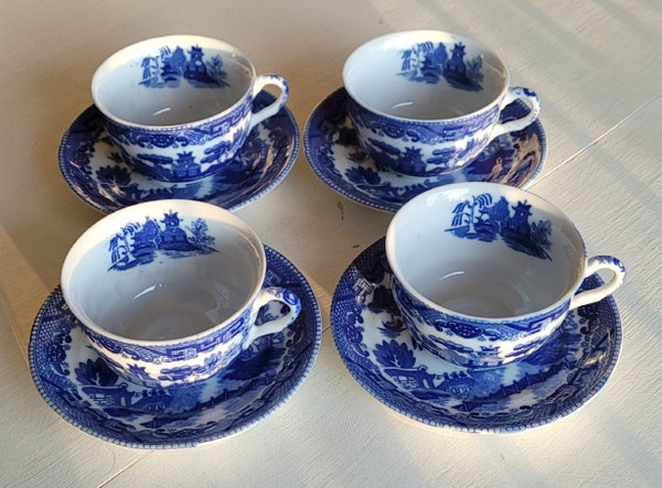 Blue Willow Cup, Vintage Blue Willow Inspired Pattern, Blue Willow Mug ...
