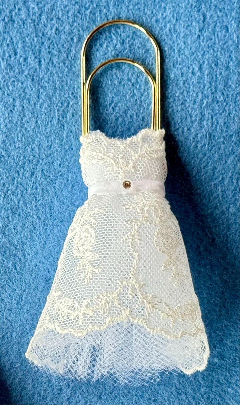 Wedding Dress Paper Clips / Bridal Lace Planner Clips / Bride Gift ...