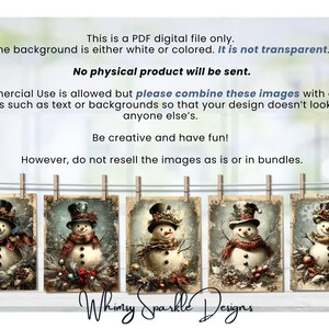 Snowman Printable Pages Bundle, Digital Download for Scrapbooking, 7 ...