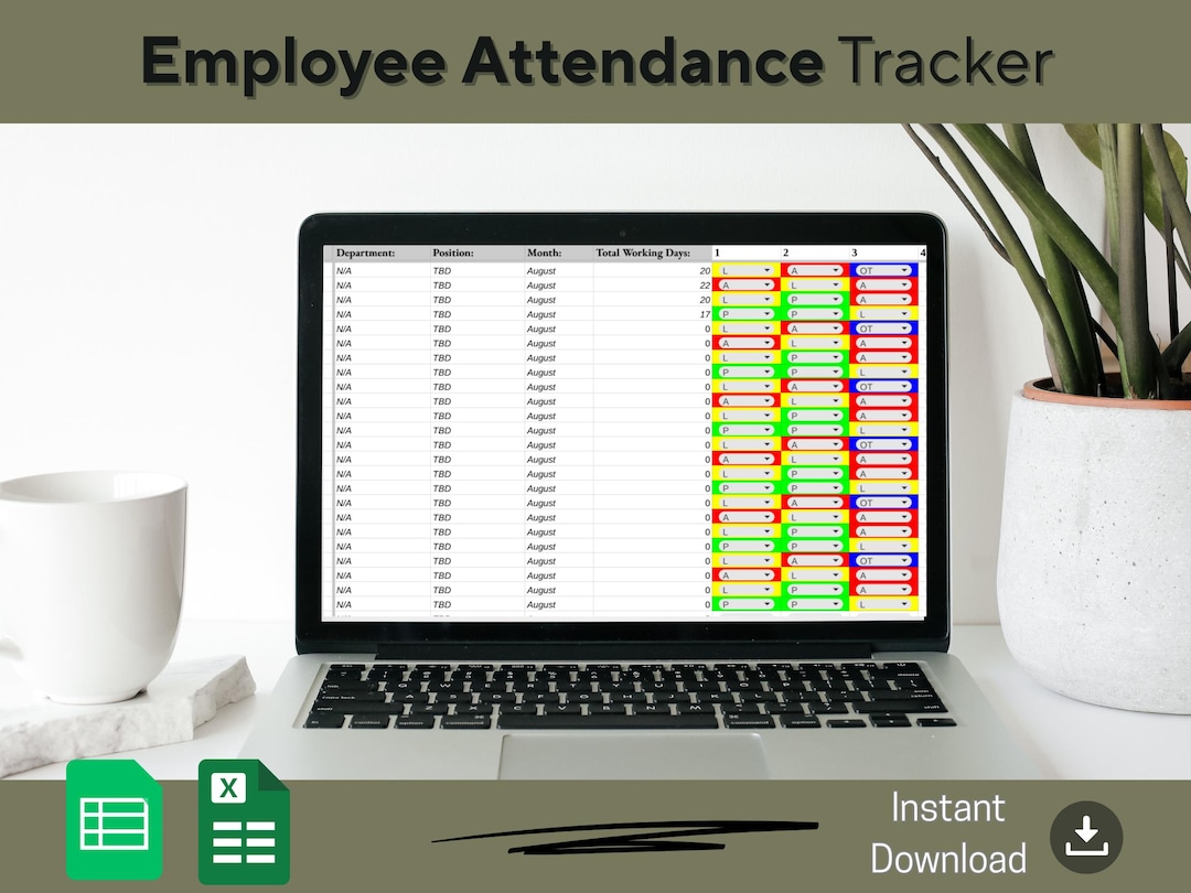 Employee Attendance Tracker - Etsy