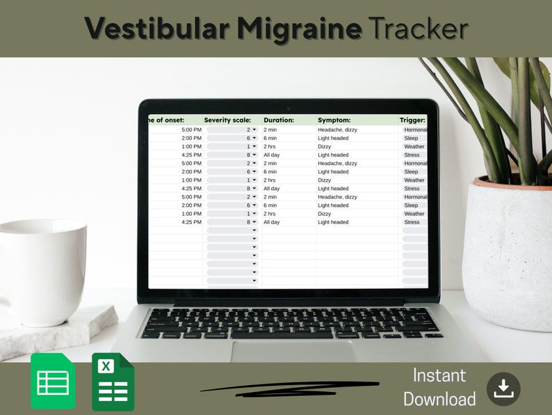 Vestibular Migraine Tracker - Etsy