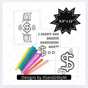 Money Affirmations Adult Coloring Pages: Wealth & Abundance (printable ...