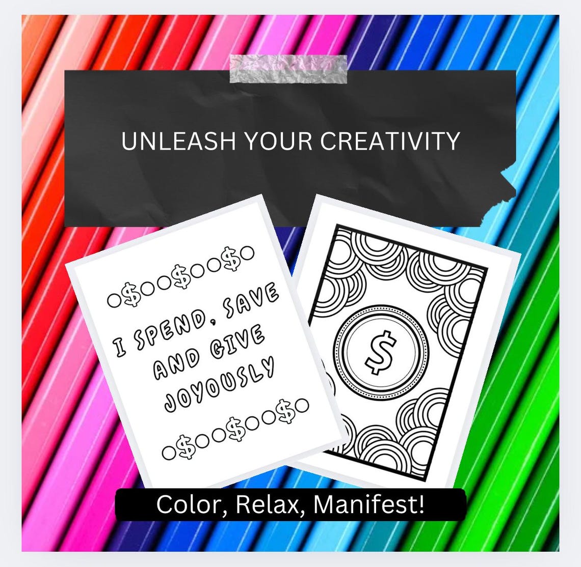 Money Affirmations Adult Coloring Pages: Wealth & Abundance (printable ...