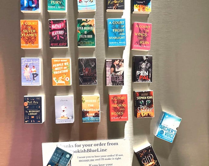 Mini Book Magnets: Book Lover Fridge Decor - Choose Your Titles From ...