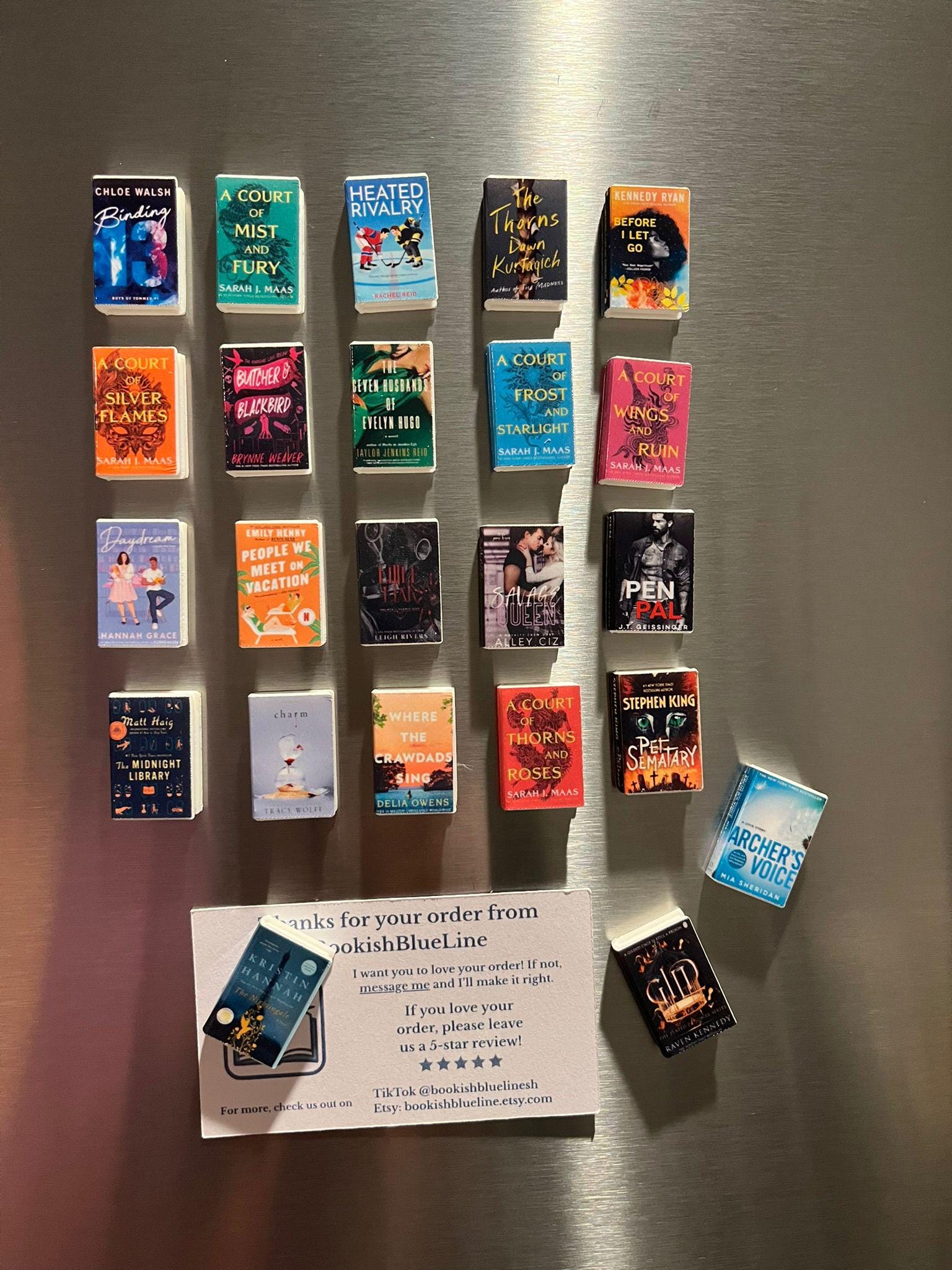 Mini Book Magnets: Book Lover Fridge Decor - Choose Your Titles From ...