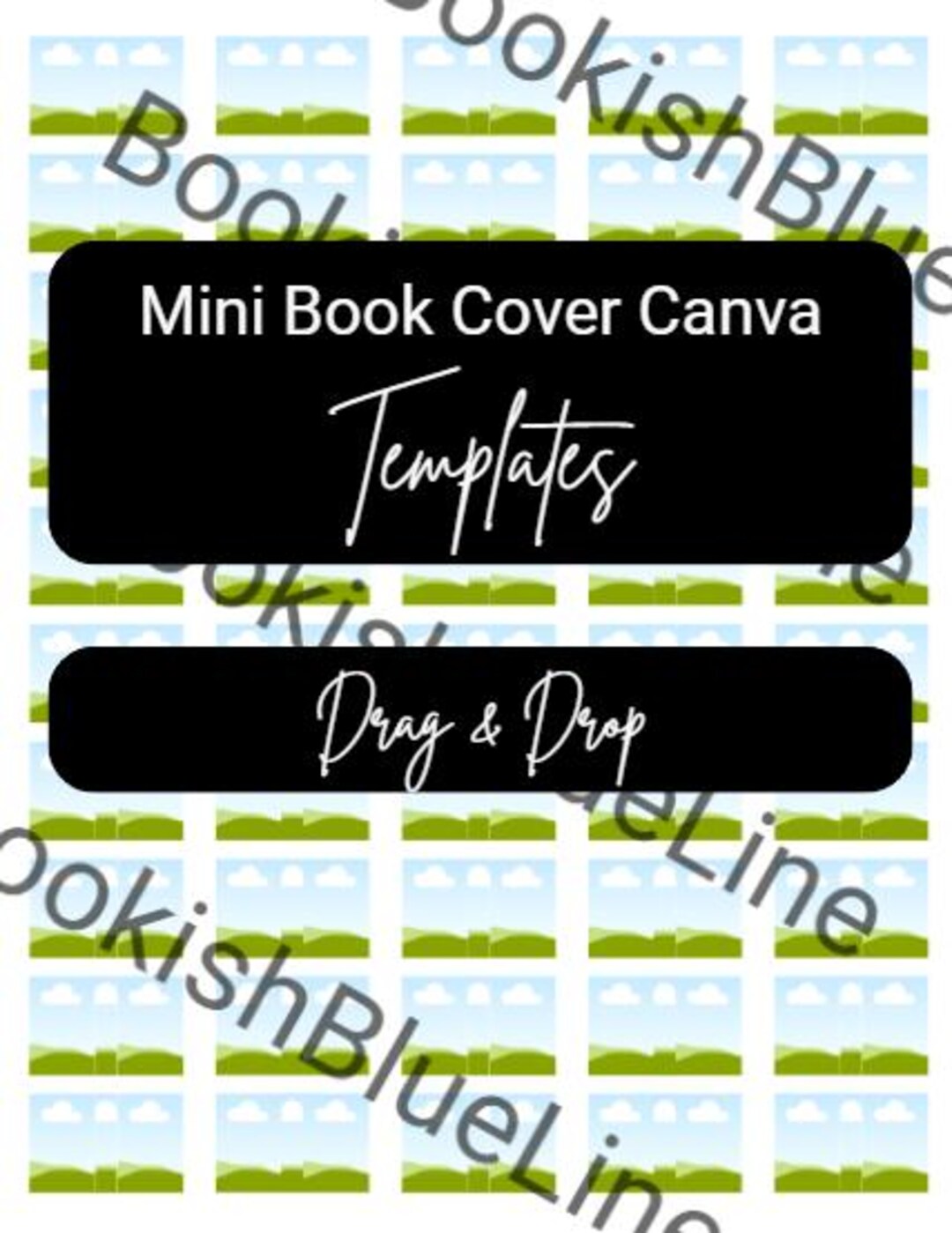 Mini Book Cover Template - Etsy