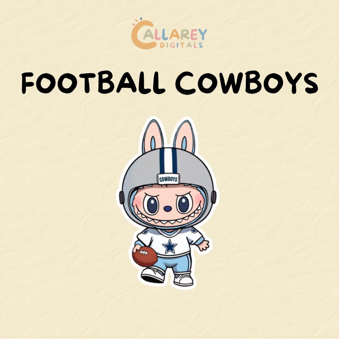 Labubu Dallas Cowboys Sticker Waterproof Vinyl NFL Football Fans ...