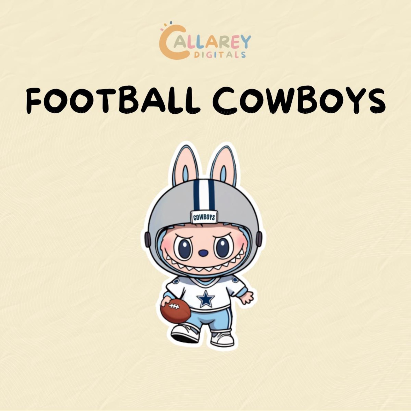 Labubu Dallas Cowboys Sticker Waterproof Vinyl NFL Football Fans ...