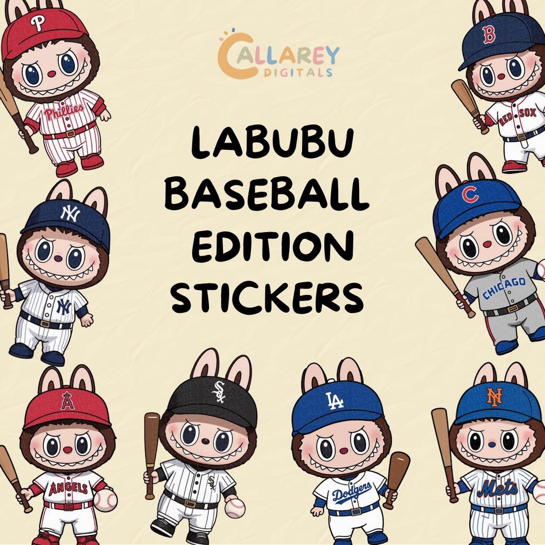 Labubu Baseball Team Stickers | Waterproof Vinyl| Laptop, Kindle, Water ...