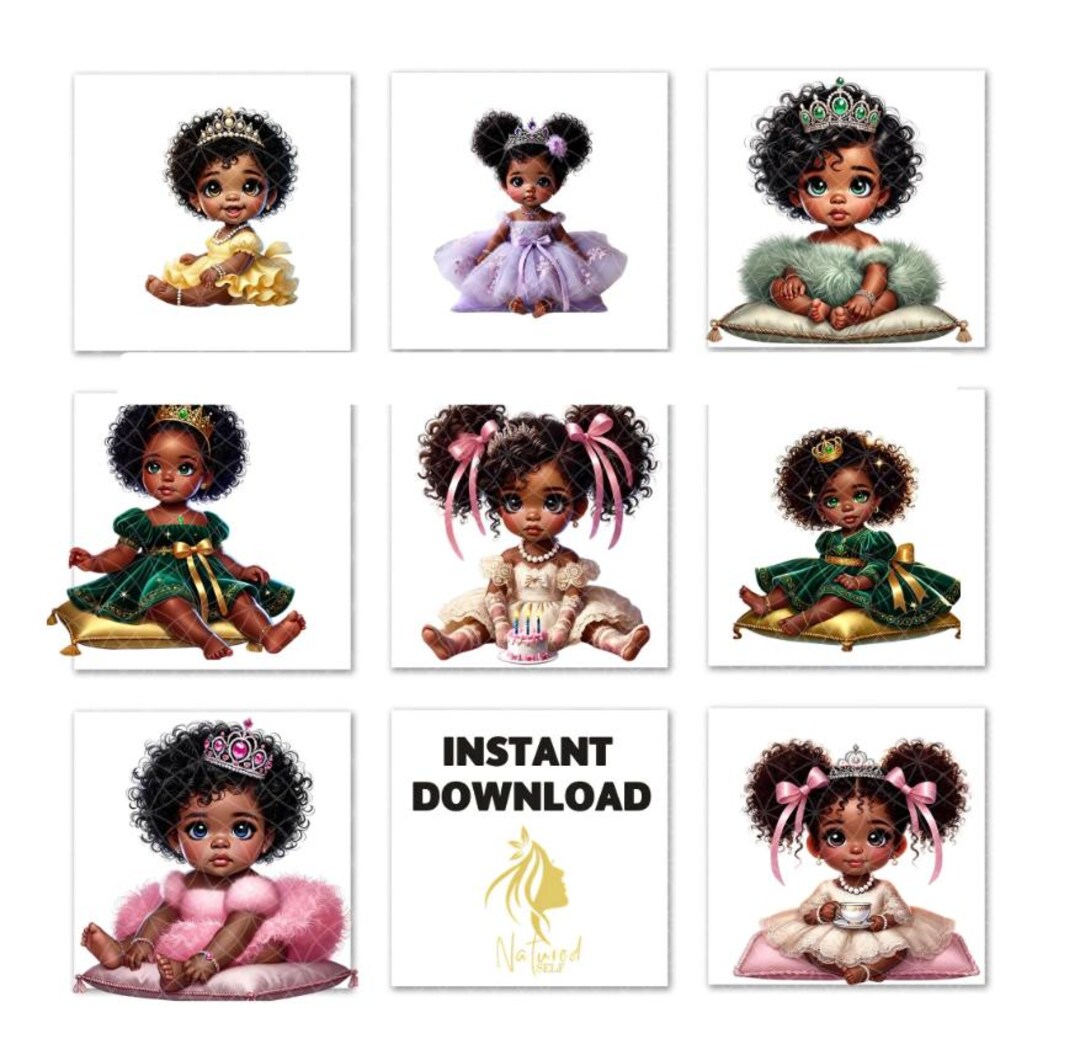 Black Baby Girl Clipart: Pink Baby Shower Graphics (PNG Download ...