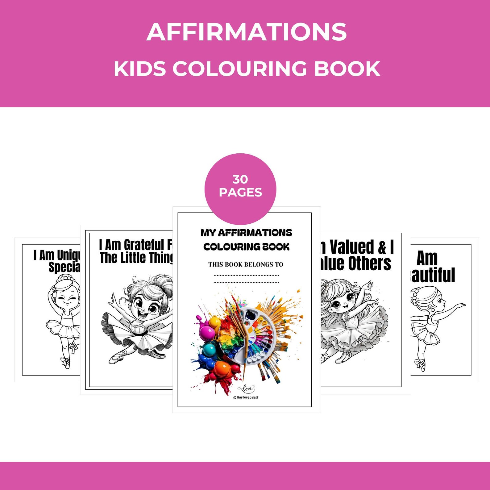 Kids Affirmation Coloring Book PLR – Editable Printable PDF | Positive ...
