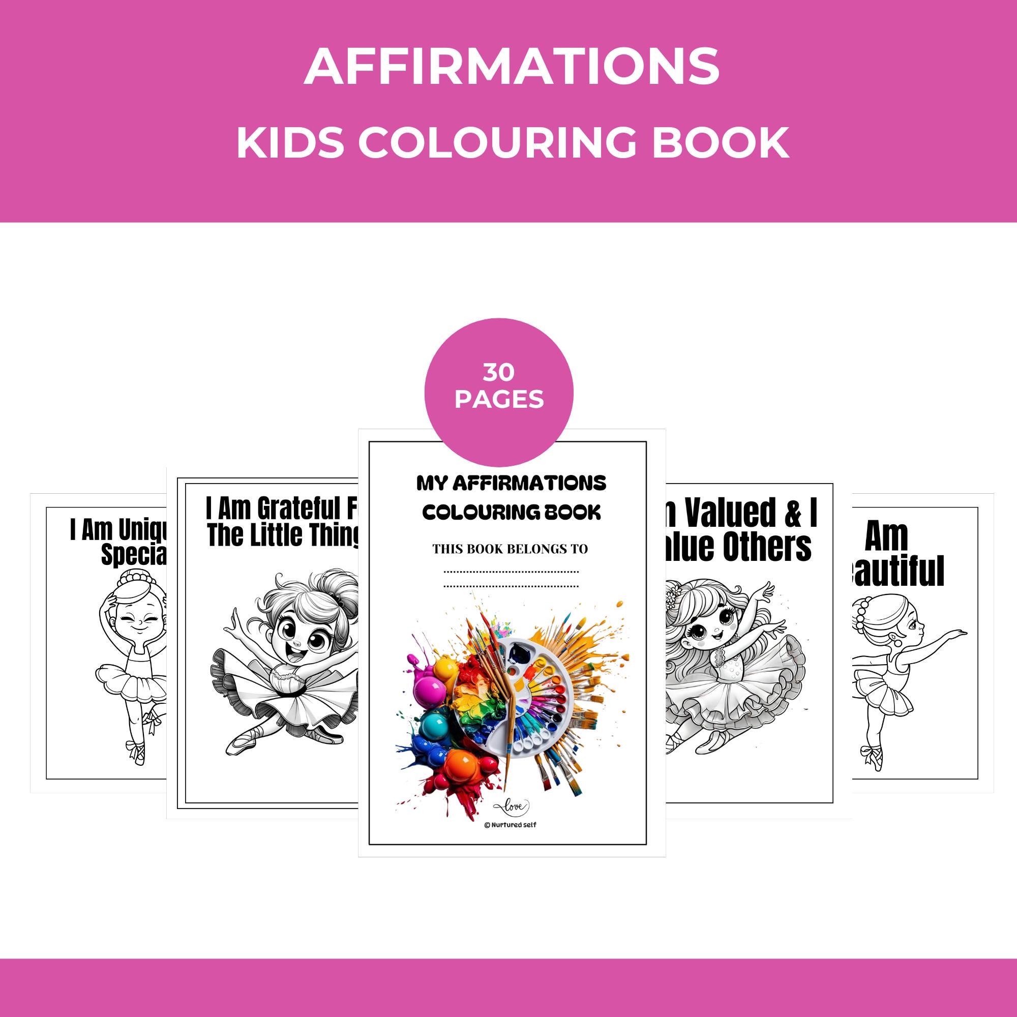 Kids Affirmation Coloring Book PLR – Editable Printable PDF | Positive ...