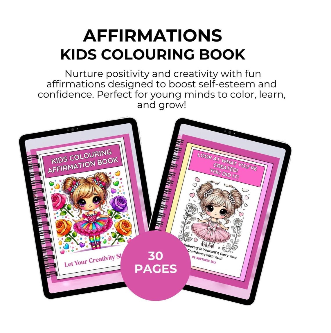 Kids Affirmation Coloring Book PLR – Editable Printable PDF | Positive ...