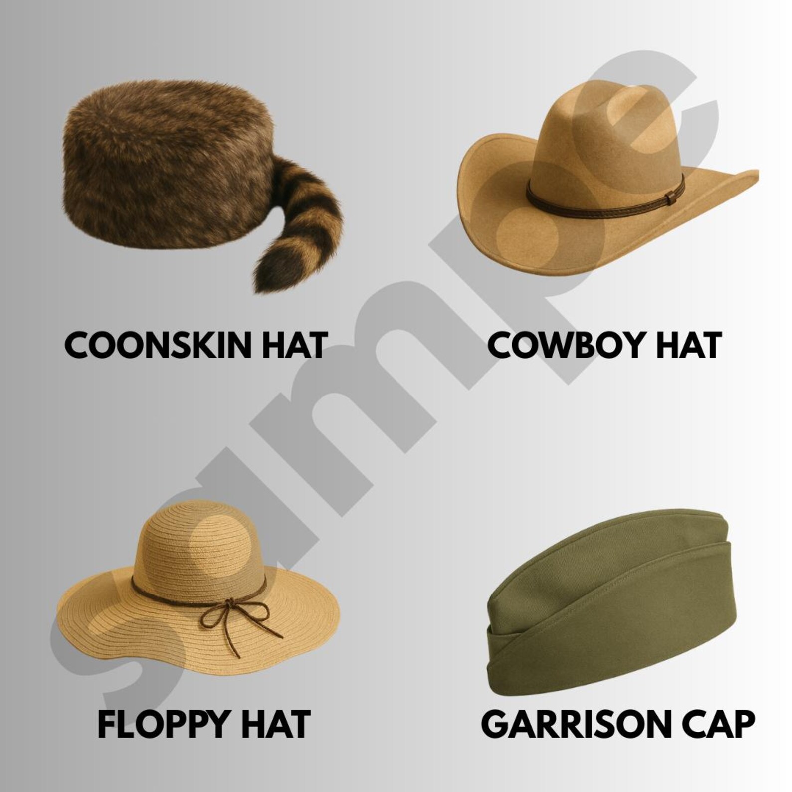 Hat Types Illustrated Guide - 1 Page Digital Download - Educational Hat ...