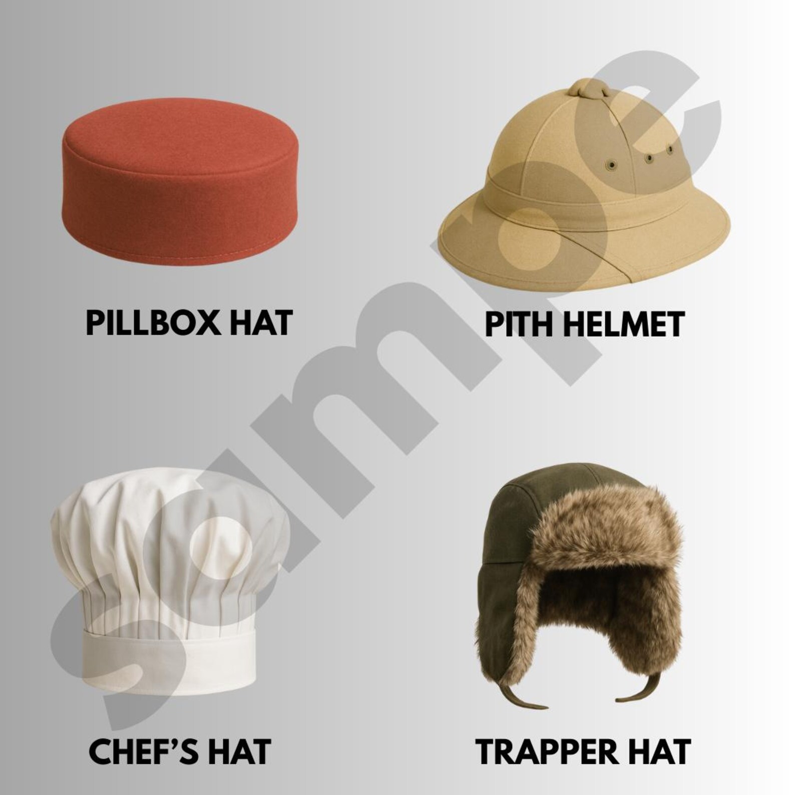 Hat Types Illustrated Guide - 1 Page Digital Download - Educational Hat ...