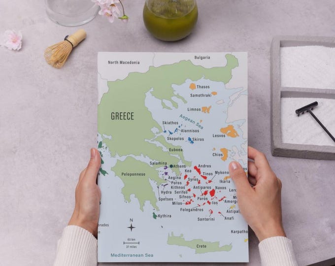 Greek Islands Map Printable - Greece Archipelago Digital Download ...