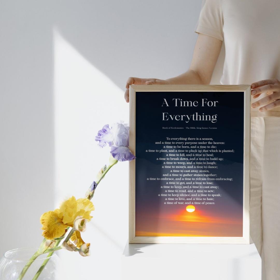 A Time for Everything - Ecclesiastes 3 Bible Verse Poster - Christian ...