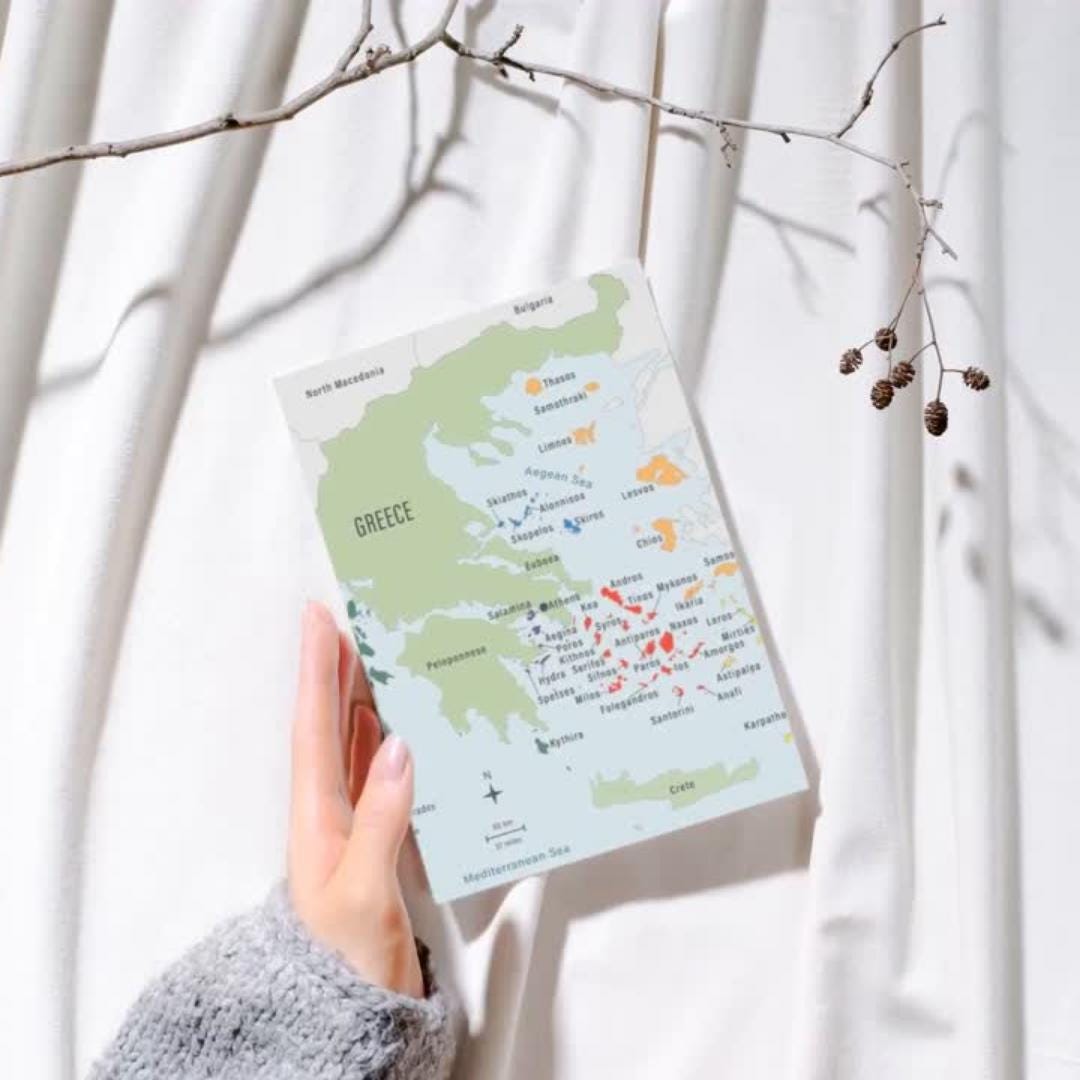 Greek Islands Map Printable - Greece Archipelago Digital Download ...