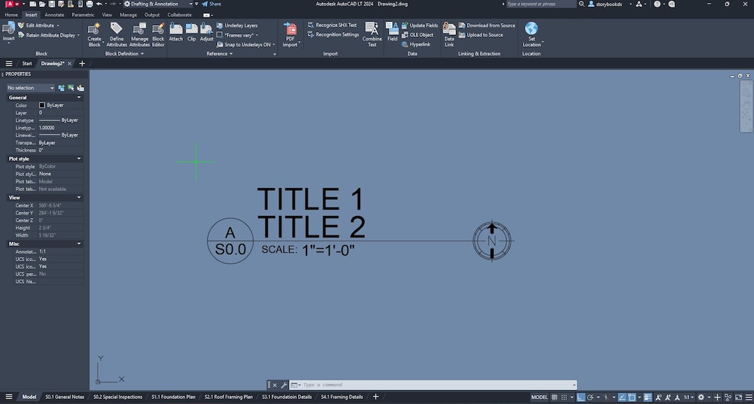 Autocad Dynamic Block - Drawing Title - Etsy