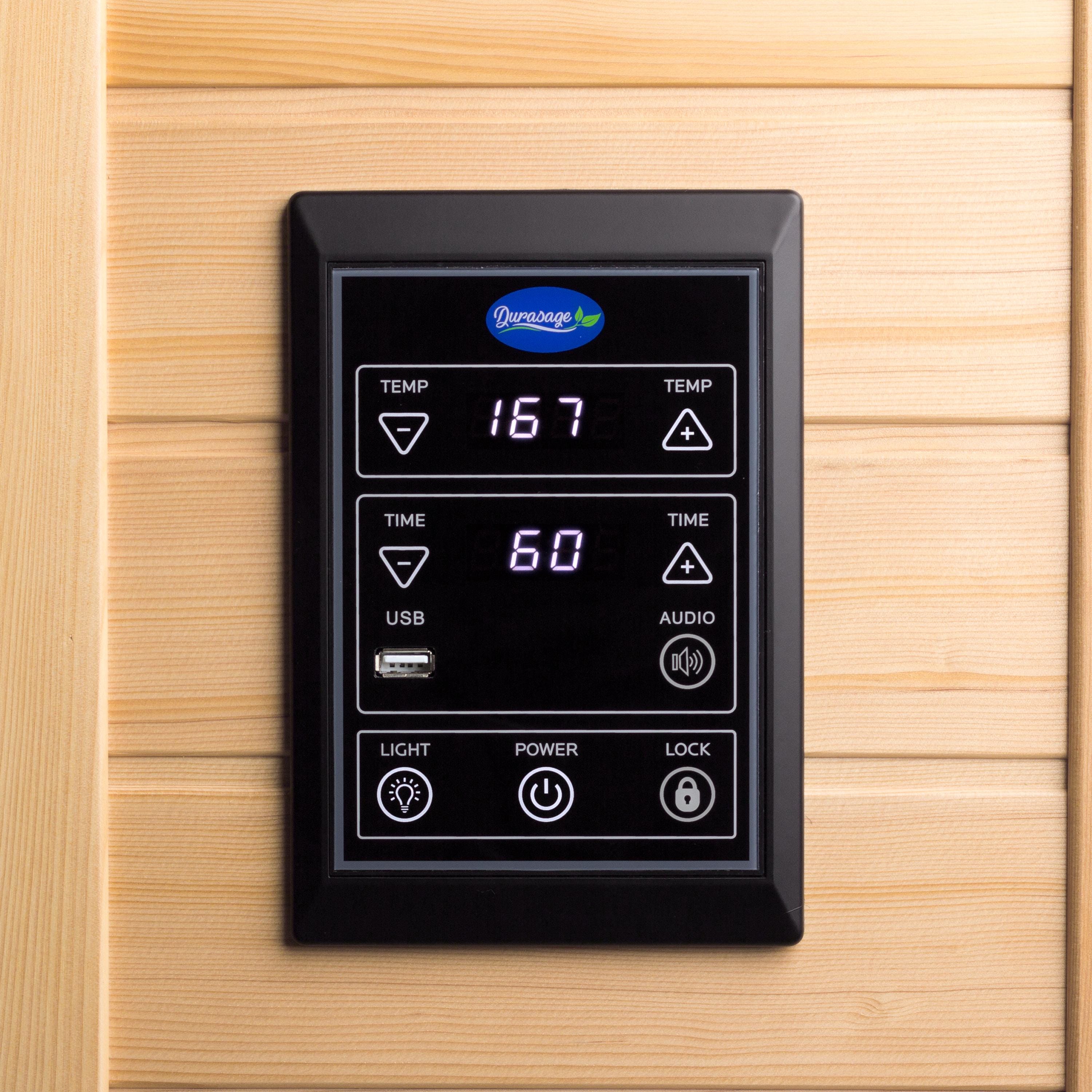 2-person Carbon Infrared Sauna - Canadian Hemlock Wooden Sauna - 1700 ...