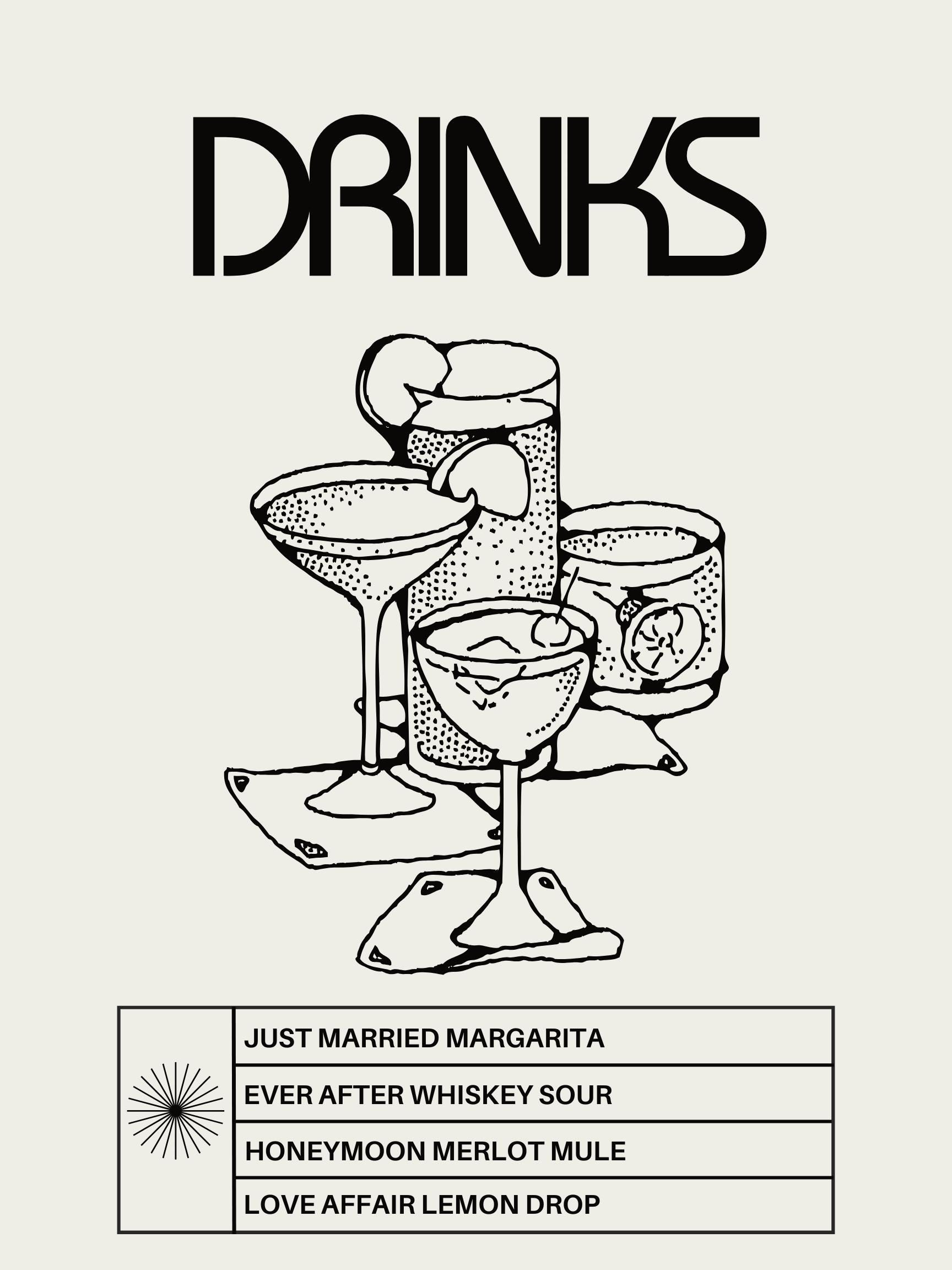 Wedding Signature Cocktail Menu, Custom Bar Sign, Personalized Drink ...