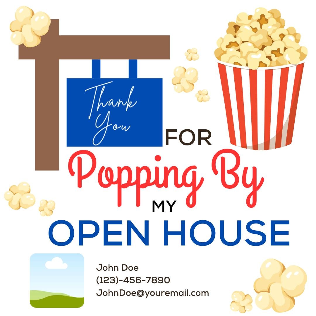 Open House Popcorn Tag - Etsy