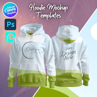 Hoodie Fashion Flat Sketch: Zip up Tech Pack Template (ai, PDF, JPEG ...
