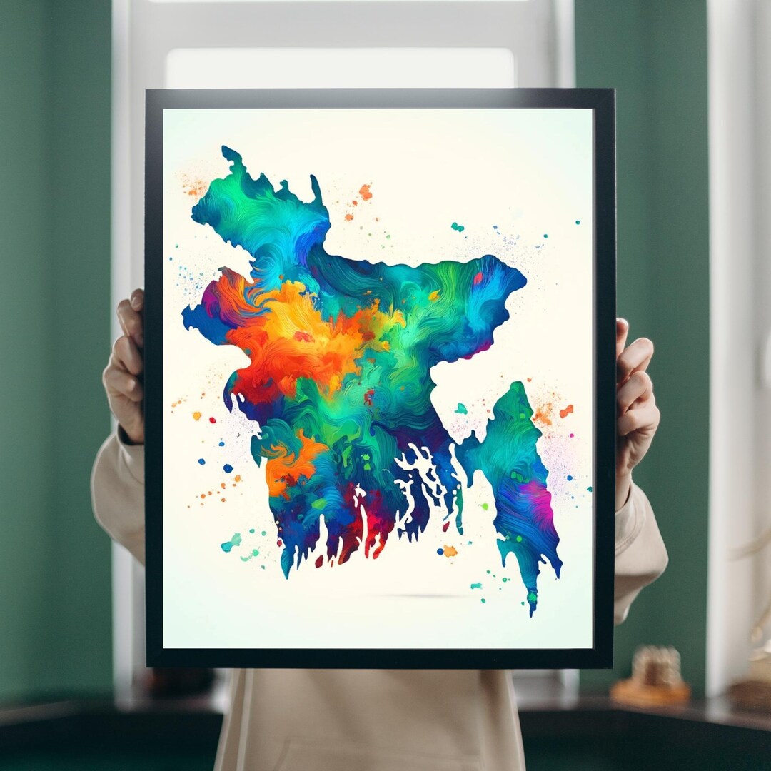 Bangladesh Wall Art, Bangladesh Map Art, Digital Art, Wall Art - Etsy