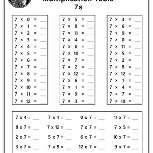 Mental Math Multiplication Worksheets Bundle | Times Tables 1–12 ...